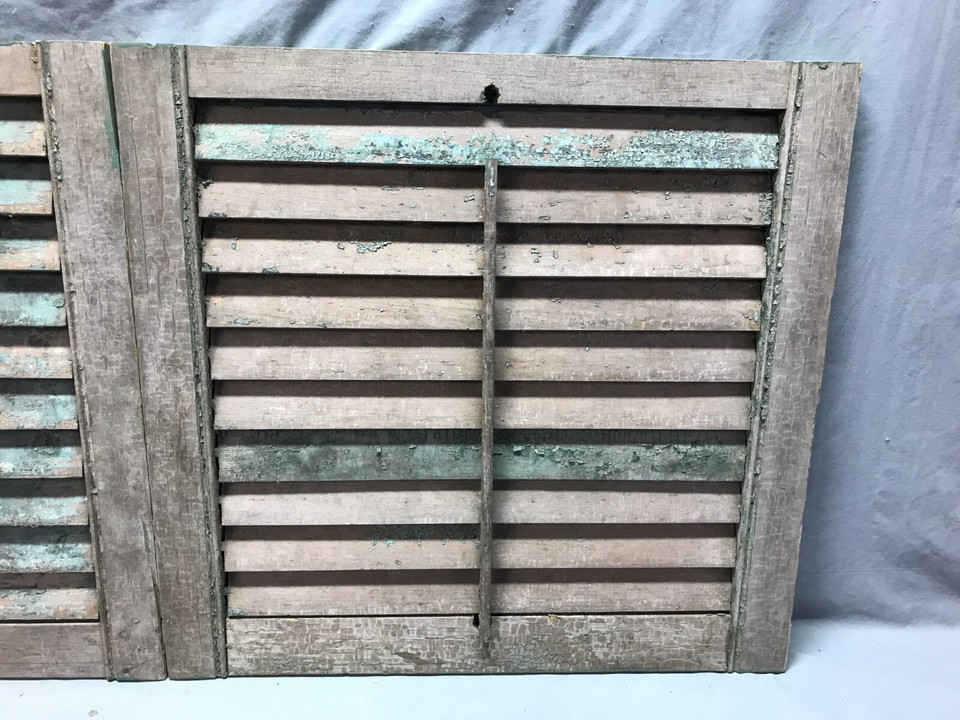 Small Pair 21x22 Antique House Window Wood Louvered Shutters VTG Old 89 ...