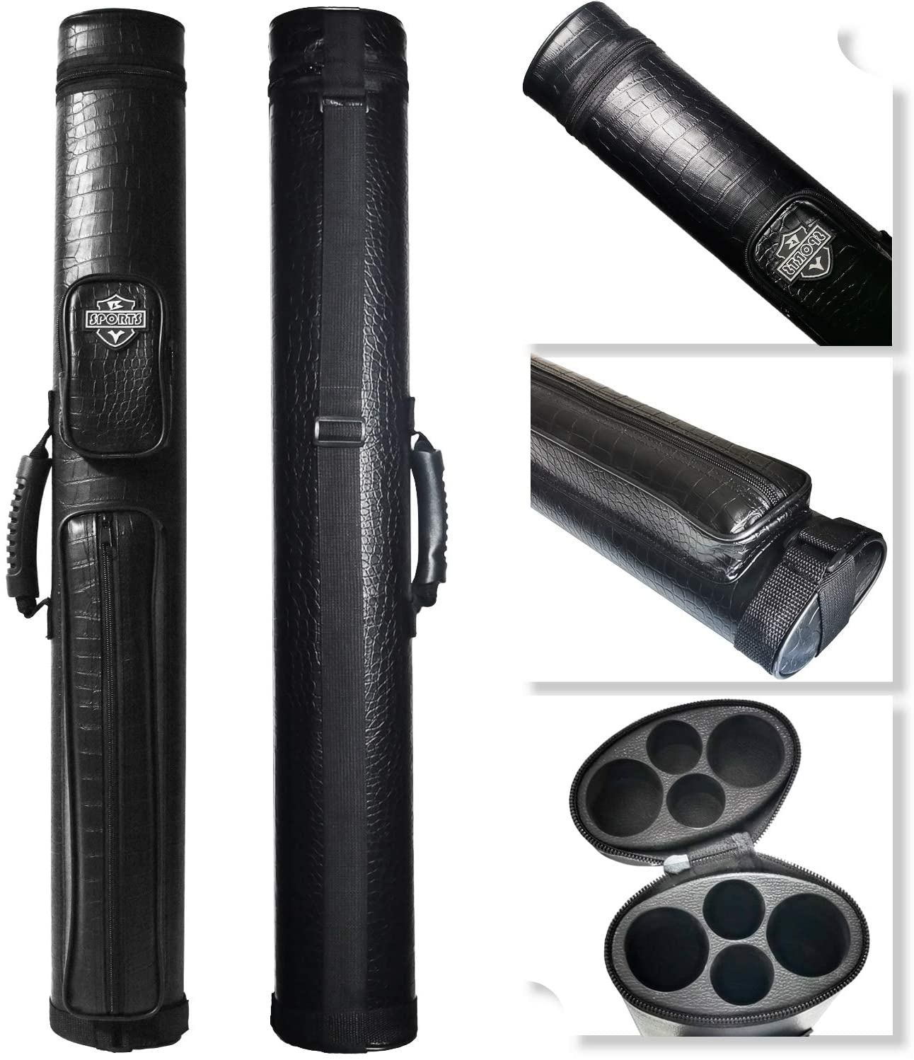 BILLIARD STICK CARRYING CASE Hard Cue Oval Pool Waterproof Black 2X2 by ...