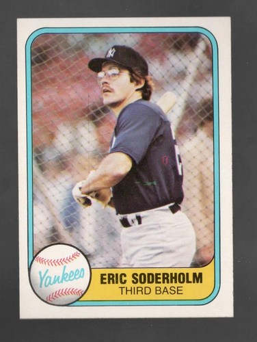 1981 Fleer Eric Soderholm New York Yankees #92 Near Mint or Better | eBay