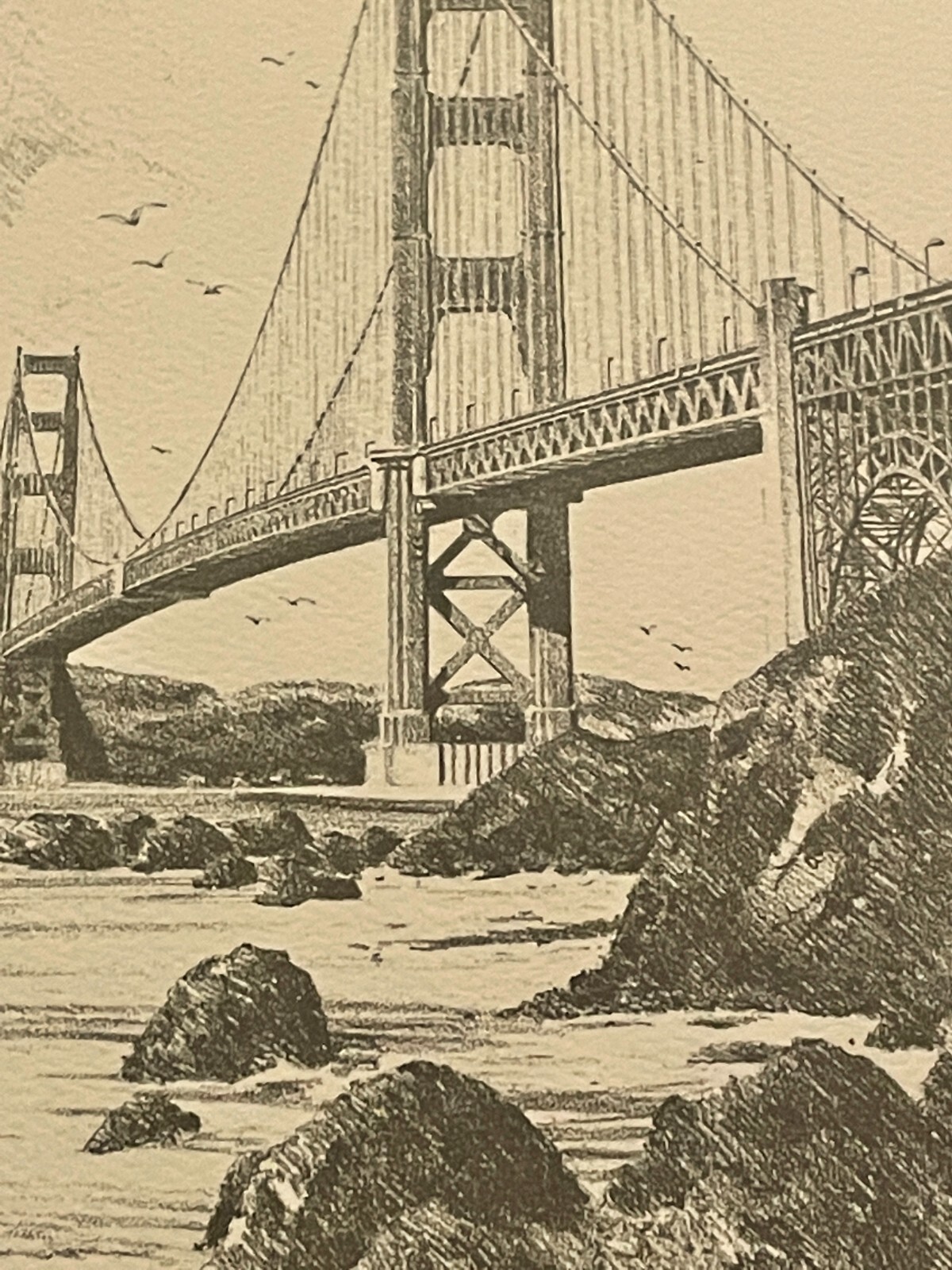 "Golden Gate Bridge" Lithograph Framed Signed Ferre | eBay