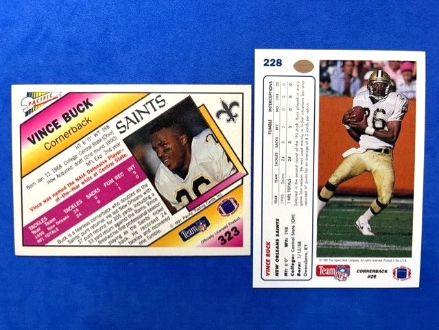 NFL - Vince Buck 1991 Pacific & 1991 Upper Deck Football - Saints | eBay