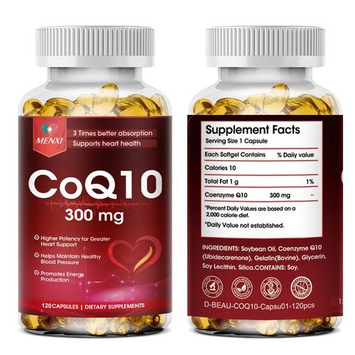 MENXI CoQ 10 Coenzyme Q10 Softgel 300mg Cardiovascular Heart Health 120 ...