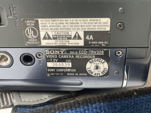 Sony Handycam CCD-TRV328 Hi-8 Analog Camcorder (untested No Battery ...