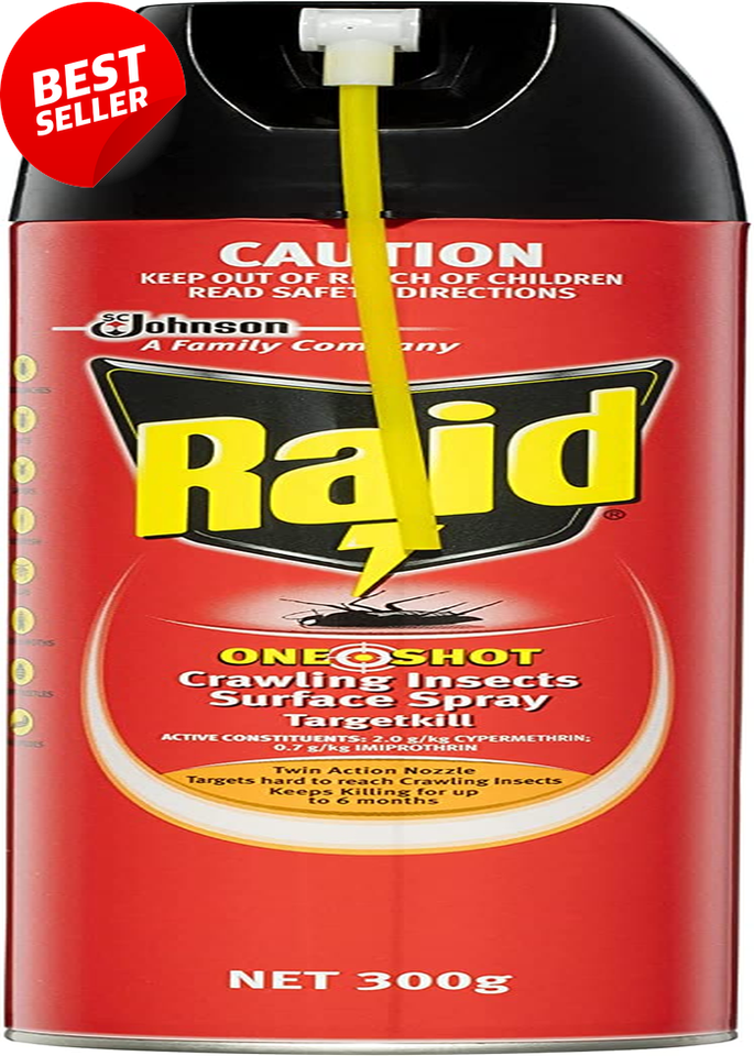 Raid One Shot Crawling Insect Killer Spray 300g Targetkill Nozzle ...