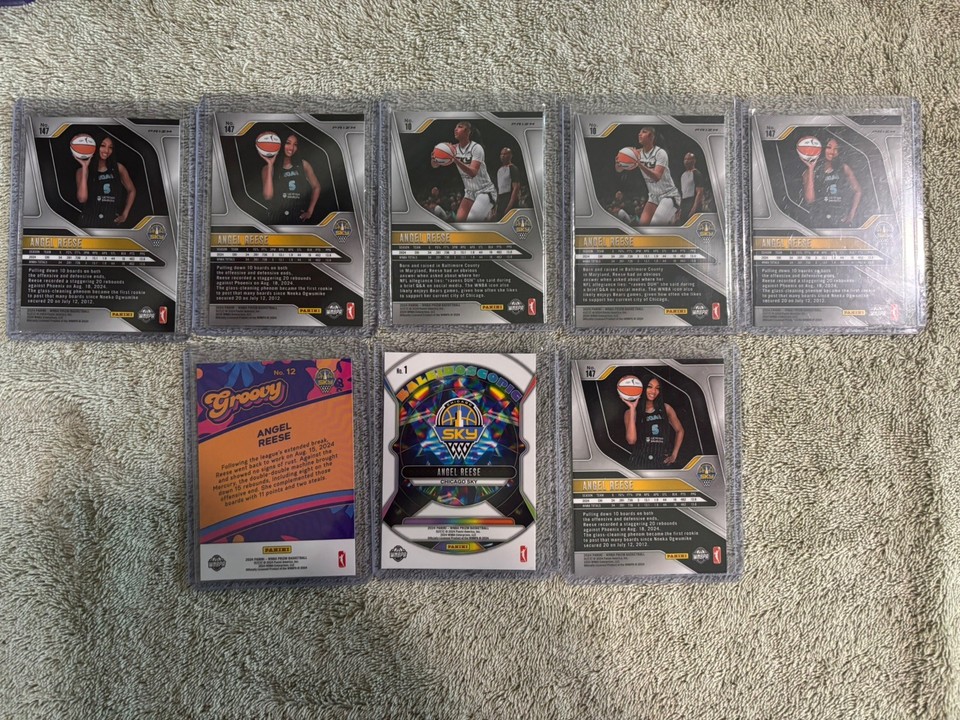 8 Card Lot 2024 Prizm WNBA Angel Reese Blue Velocity Green Silver Ice ...
