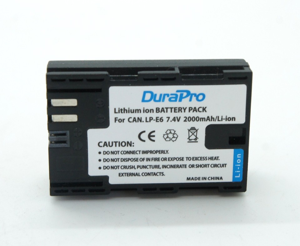 DuraPro LP-E6 Battery for Canon 60D,70D, 80D,90D,EOS 5DS,5D Mark II III ...