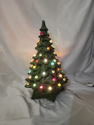 Vintage Ceramic Christmas Tree With Marbles For Lights | eBay