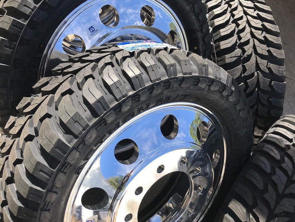 6 NEW 24"New Dually Wheels Classic hole Alcoa wheel Lug rims with caps ...