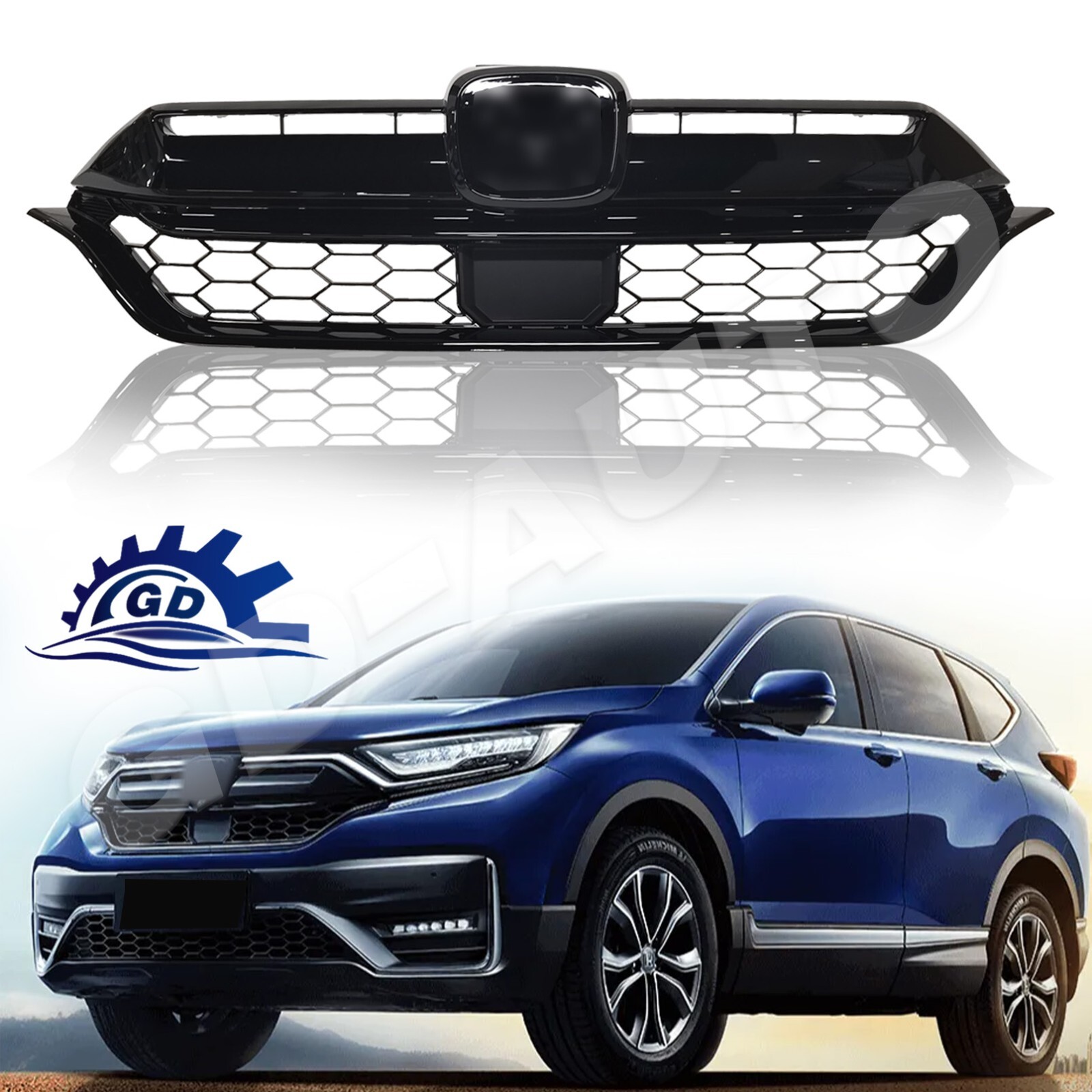 For 2020 2021 2022 Honda CR-V CRV Front Grille Honeycomb Mesh Glossy ...