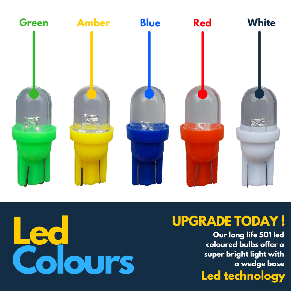 501 Led Xenon Super White High Power T10 W5w 194 Capless Side Light ...