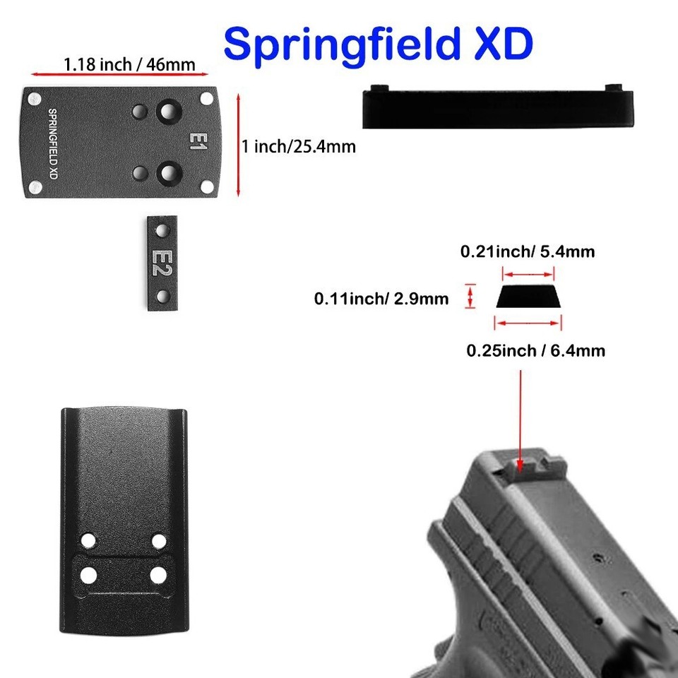Red Dot Sights Adapter Plate Base for S&W M&P Springfield XD Doctor ...
