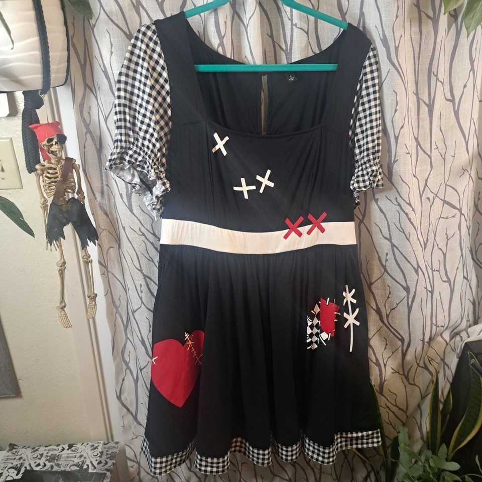 Torrid Black Voodoo Doll Dress Halloween Costume Cosplay Size 1X (SIZE ...