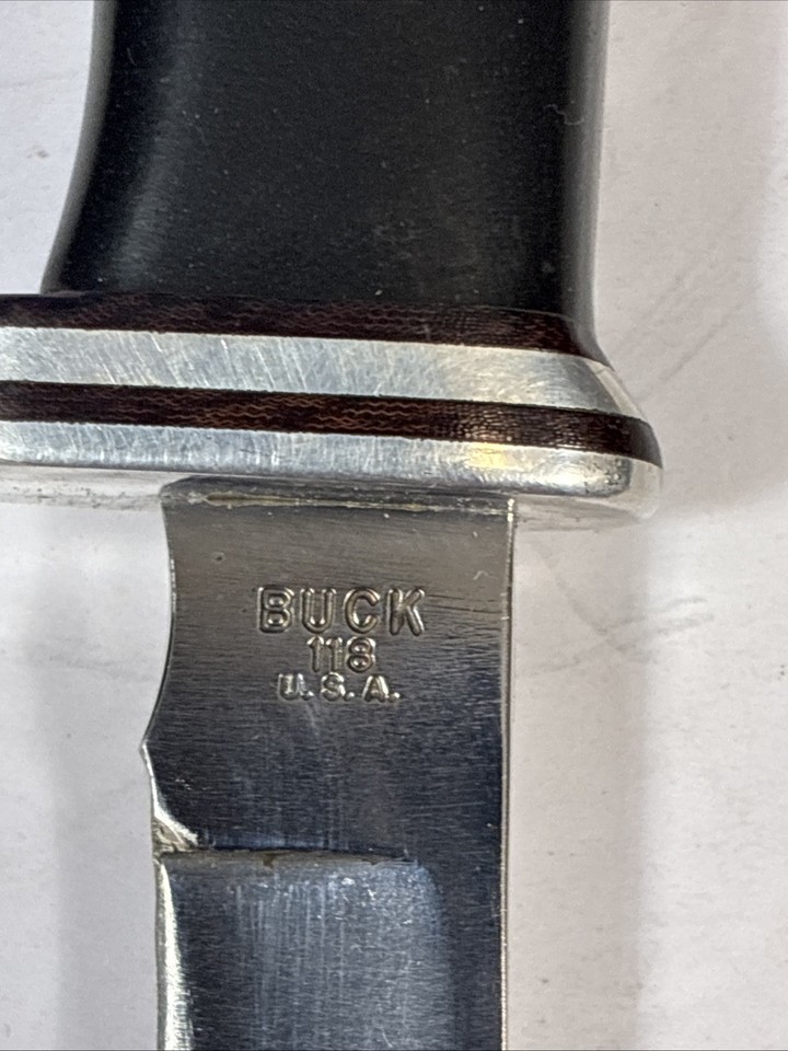 Vintage Buck 118 Fixed Blade Hunting Knife 3 Line | eBay