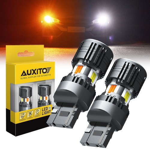 2X 7443 Switchback LED Bulbs Amber Turn Signal Light & White DRL ...