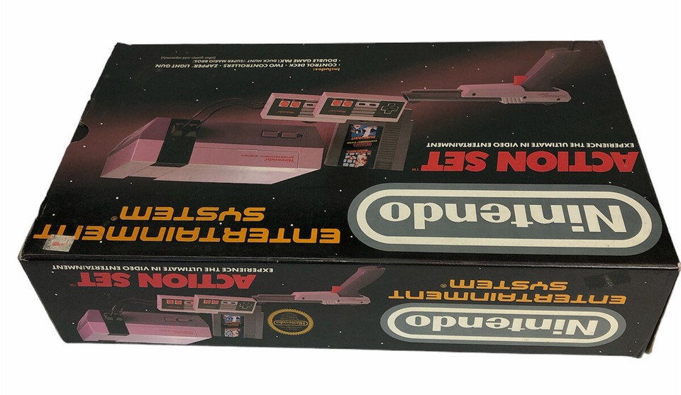 RARE Original 1988 Nintendo NES Action Set Gray Console With Box Tested ...