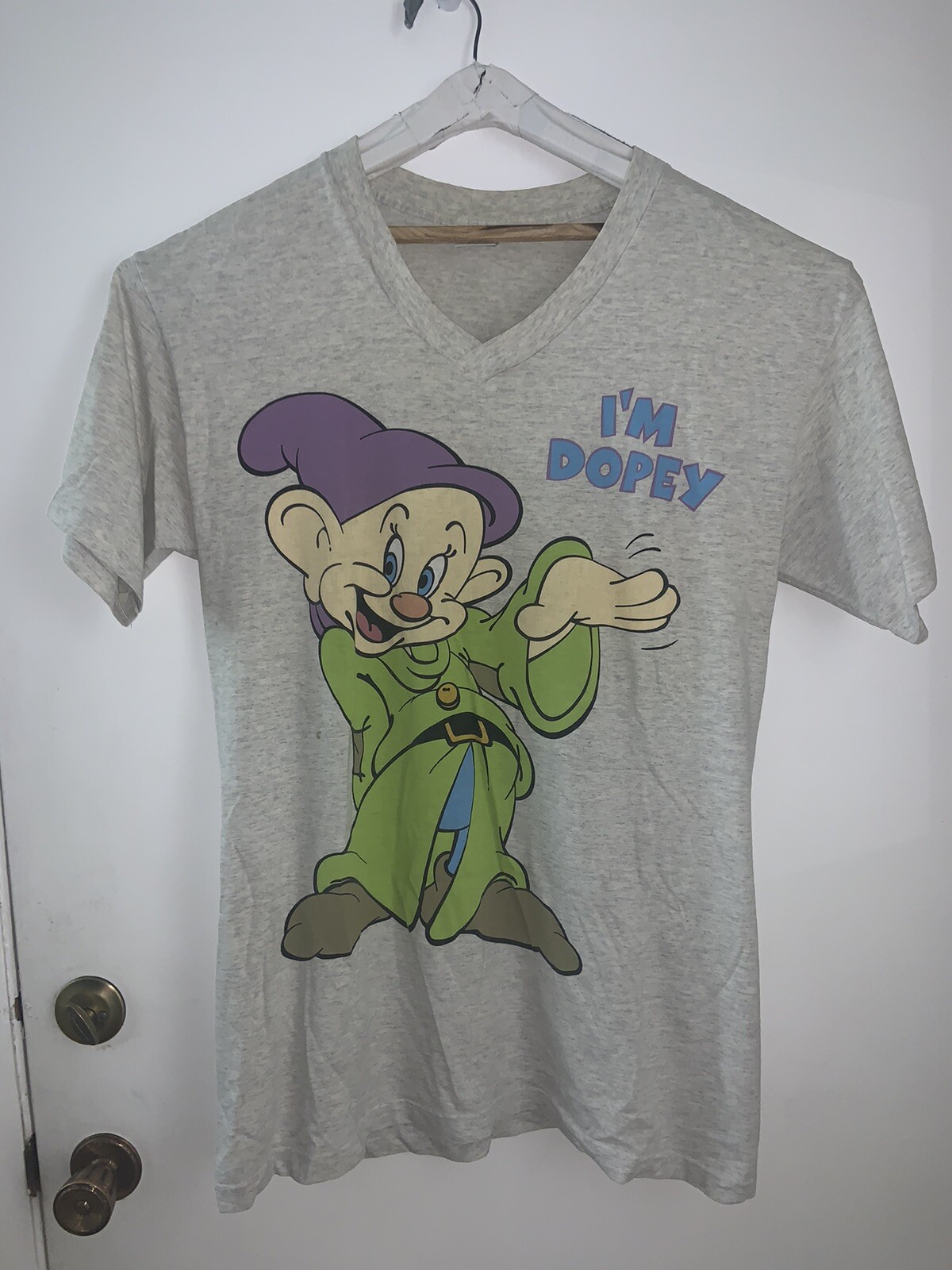 Vintage Disney “im Dopey For You” Double Sided Gray T Shirt Xtra Long ...