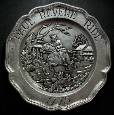1973 SEXTON 1775 PAUL REVERE RIDE 8.75" PEWTER PLATE USA AMERICAN ...