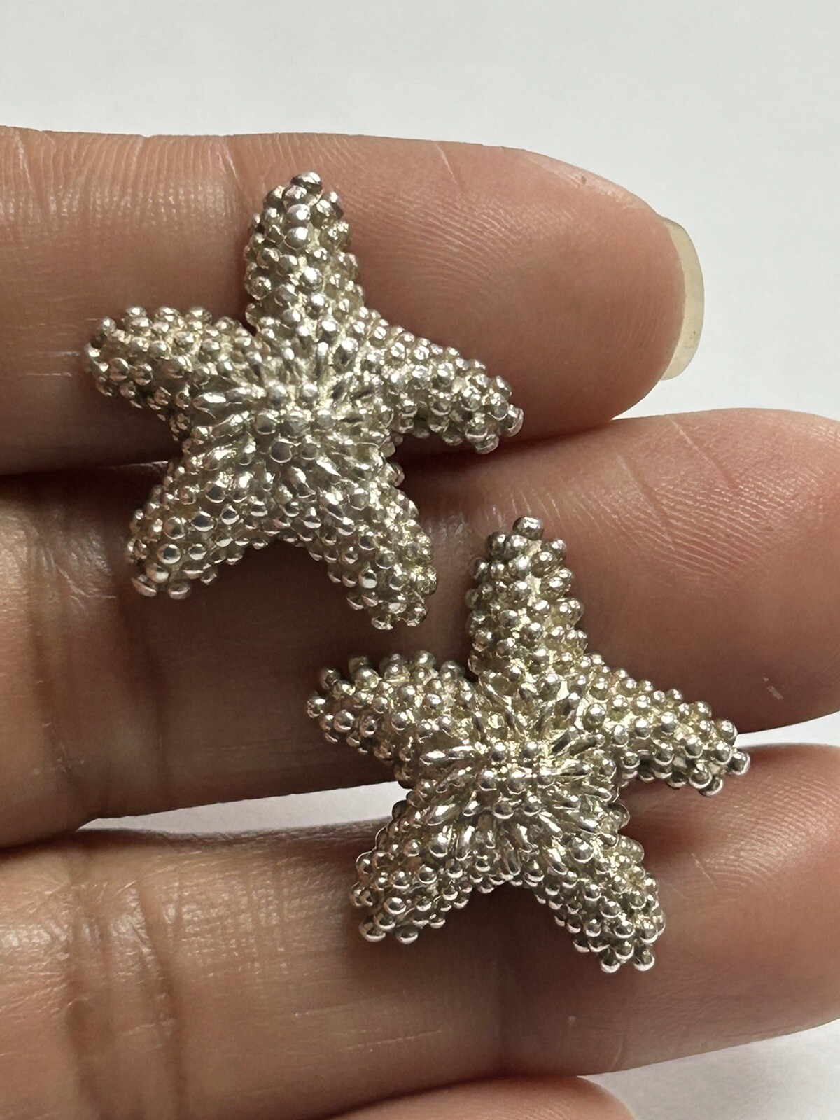 Tiffany & Co Silver Vintage Bumpy Starfish Clip On Earrings | eBay