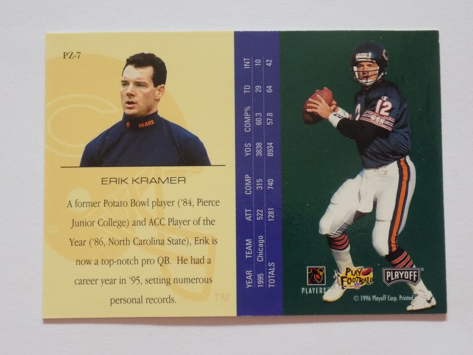 1996 Playoff Zone Erik Kramer Card #PZ-7 | eBay
