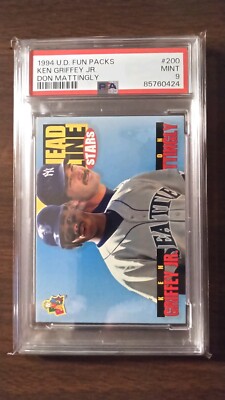 1994 Upper Deck Fun Pack #200 Ken Griffey Jr./Don Mattingly PSA 9 Mint ...