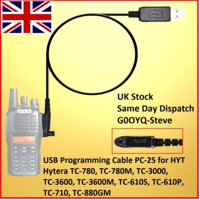 USB Programming Cable HYT Hytera TC-780 TC-3000 TC-3600 TC-610 TC710 ...