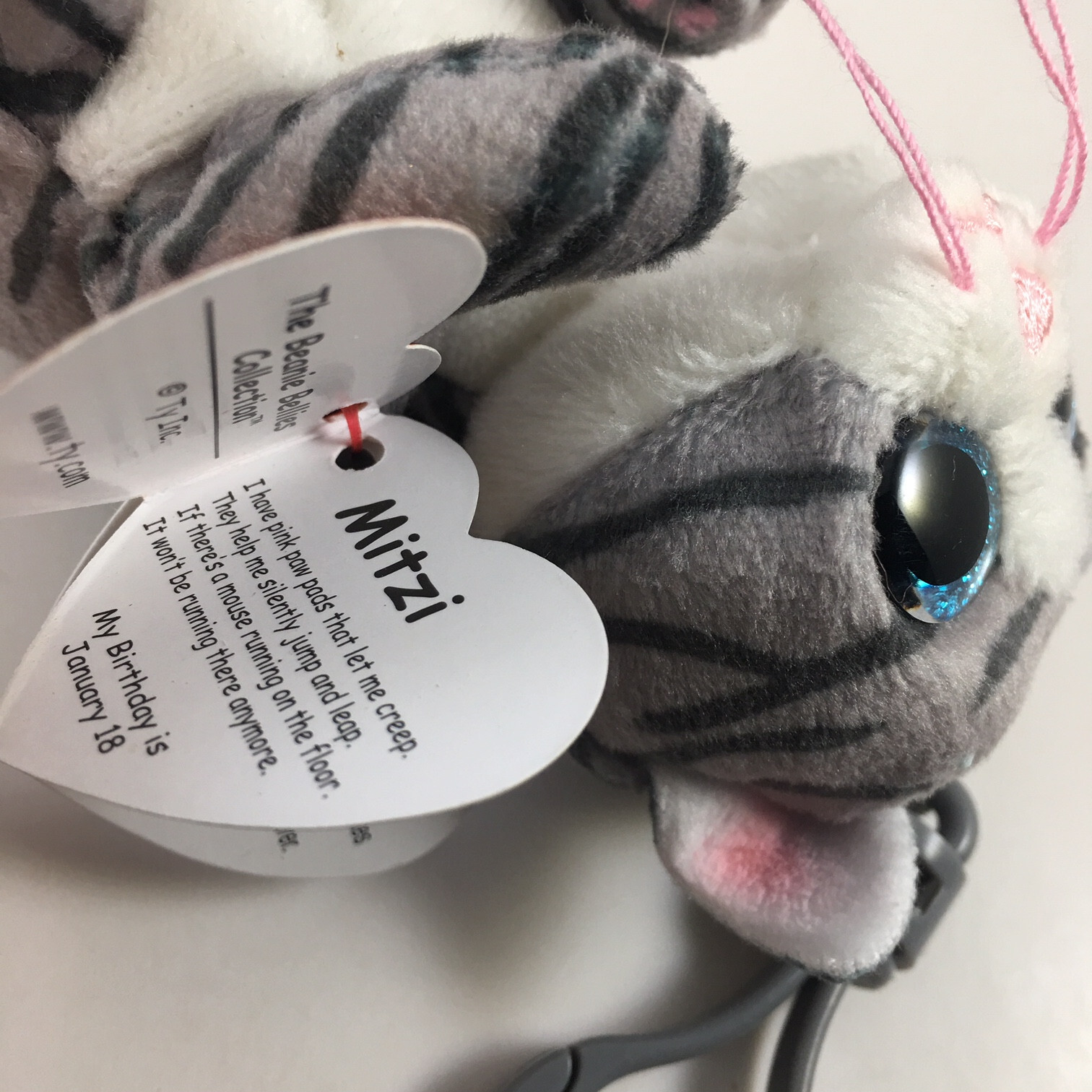 Ty Beanie Baby Bellies Plastic Key Clip - MITZI the Tabby Cat (4 Inch ...