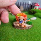 Custom Rainbow micro Lion. Dollhouse miniature. Doll pet. Microtoysby ...