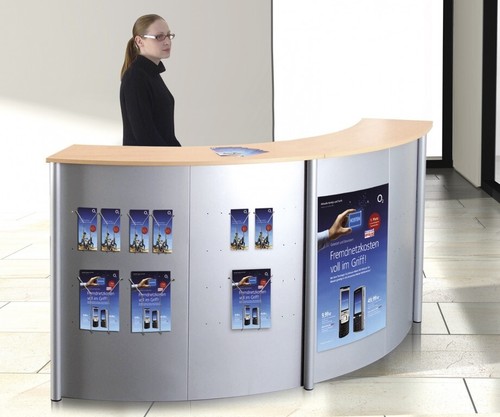 Genua TYP2 Empfangstheke Theke Empfang Rezeption Arzttheke Buche Silber ...