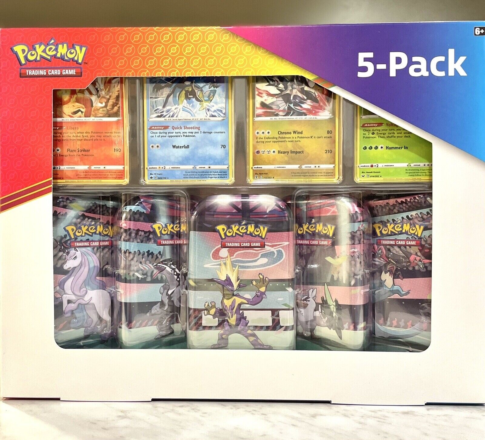 New Pokemon Costco 5 Pack complete set Galar Power Mini Tins New Sealed ...