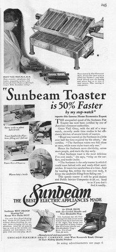 1929 Sunbeam Toaster Vintage Print Ad 50 Percent Faster | eBay
