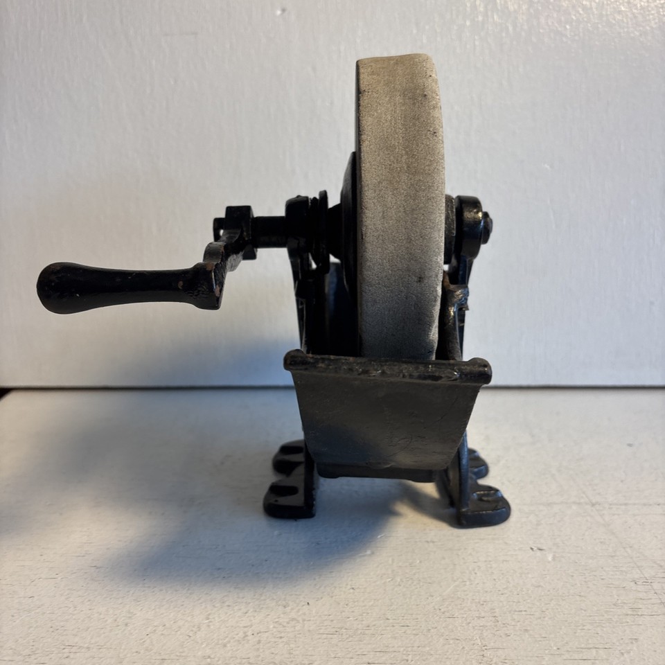 Very Rare Antique CS Co Hand Crank Grinding Wheel Wet Stone Cast Iron ...