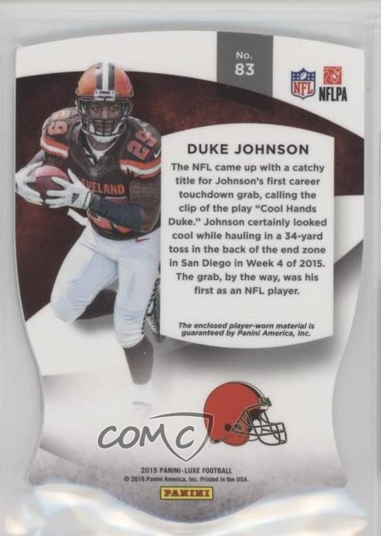 2015 Panini Luxe Die-Cut Memorabilia Prime Rookies /49 Duke Johnson ...