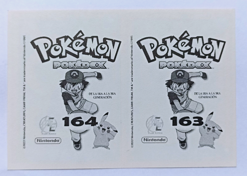 POKEMON POKEDEX Sticker EF #163-164 HOOTHOOT / NOCTOWL Edition PERU ...