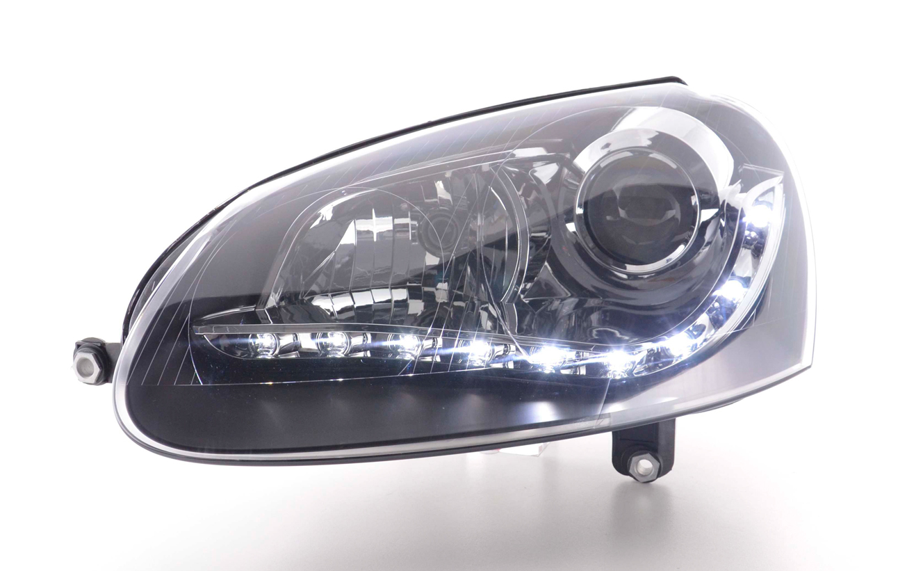 FK LED Halo Projector Eye DRL Headlights VW Golf 5 MK5 1K Black 03-08 ...