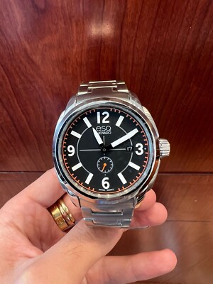 ESQ by MOVADO Excel Silver Tone Black Dial Stainless Steel Men's Watch ...