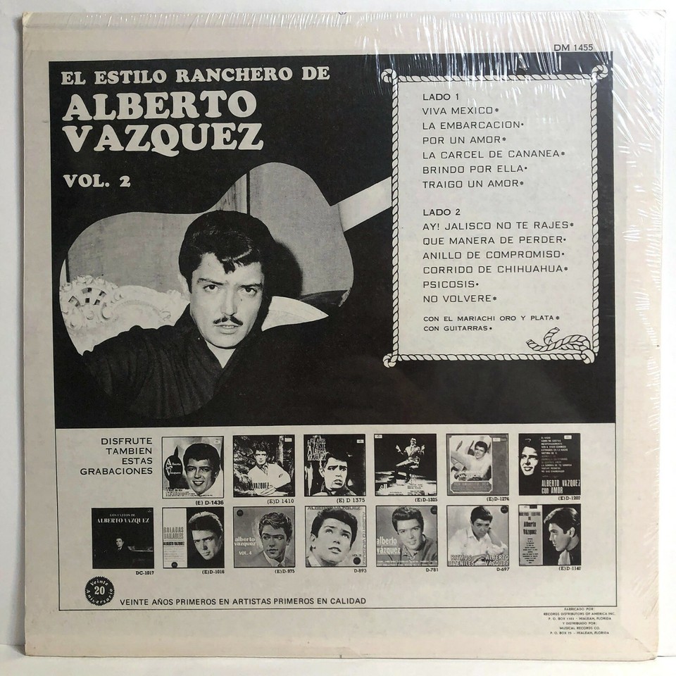 NEW ALBERTO VAZQUEZ El Estilo Ranchero Vol 2 LP '69 STILL SEALED Vinyl ...