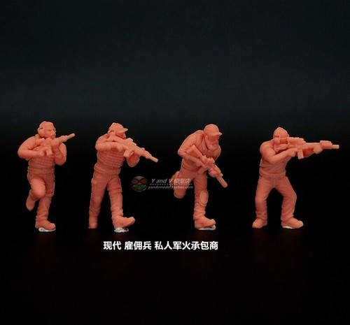 1/72 Modern mercenary Private arms contractor 4 man group model 3D ...