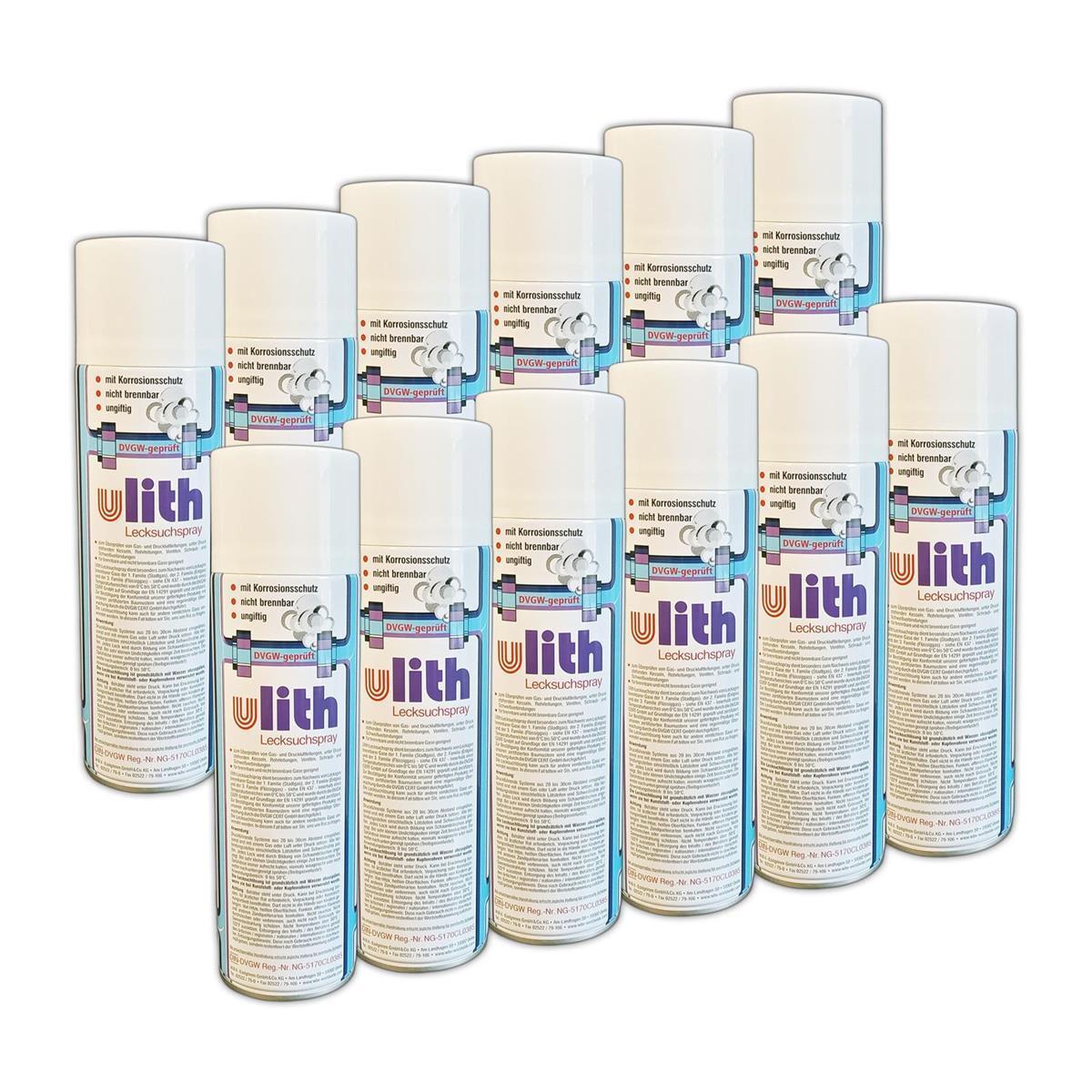 12x Ulith Lecksuchspray Lecksucher Leckfinder Prüfspray ...