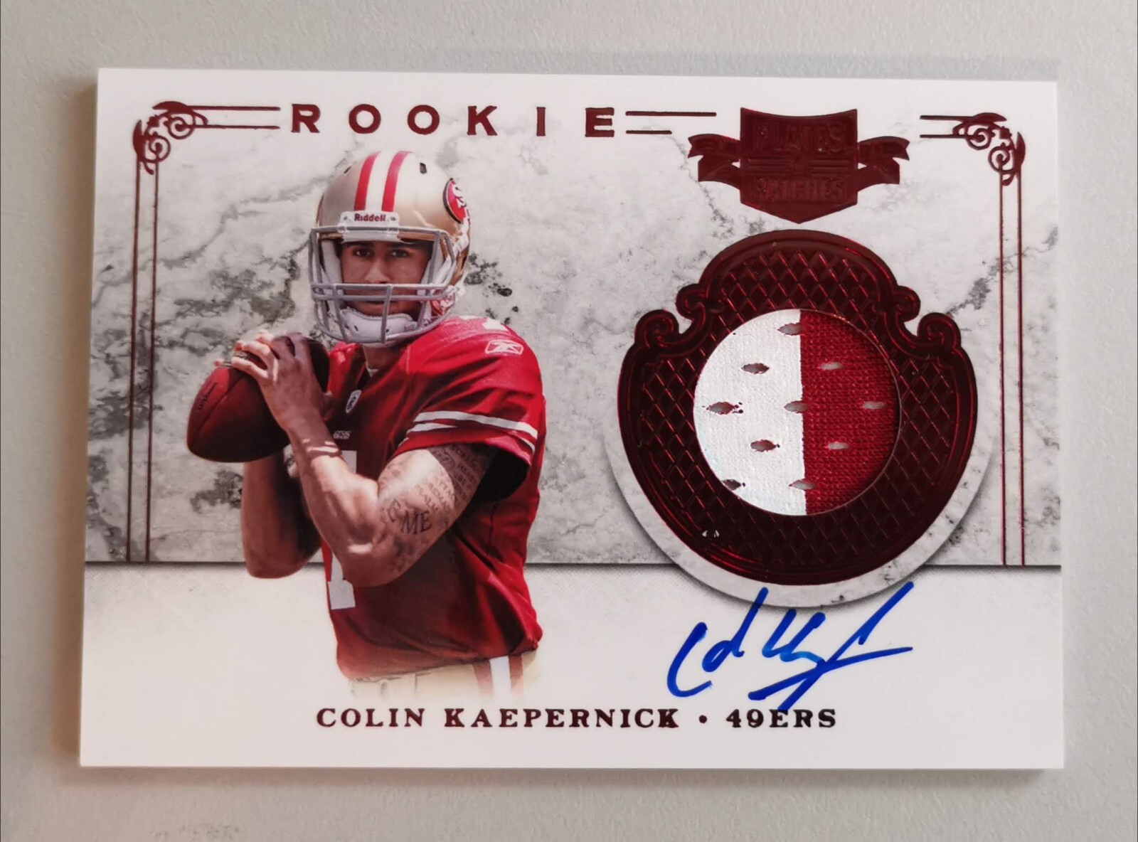 2011 Plates & Patches Colin Kaepernick Auto 2 Color Patch Rookie /499 ...