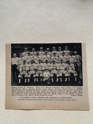 Columbus Red Birds Ray Blades Terry Moore Gene Moore 1934 Baseball Team ...