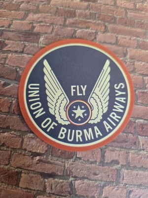 Fly Union of Burma Airways Airline Paper Luggage Baggage Label MCM ...