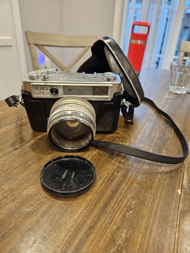 VINTAGE Yashica 1C Lynx-14E Rangefinder 45mm film Camera w/ case pouch ...