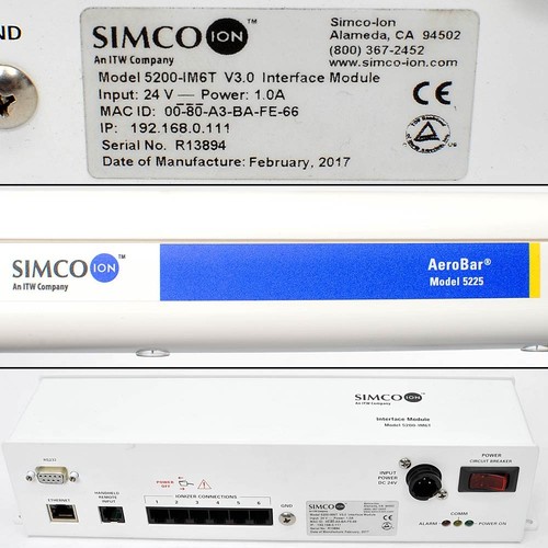 Simco 5225 AeroBar 55.6" Ionizer Bar with 5200-IM6T Interface Module ...