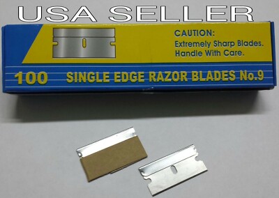 500 Single Edge Razor Blades Box Cutter Scraper Tool Sharp No. 9 Brand ...
