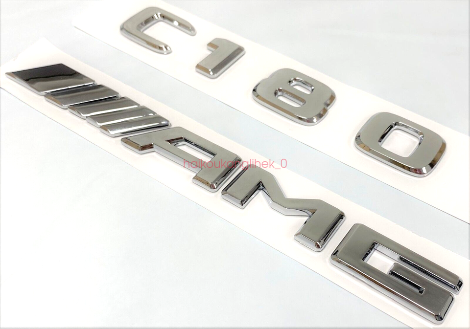 C180+AMG CHROME FIT REAR TRUNK EMBLEM BADGE NAMEPLATE DECAL NUMBERS | eBay