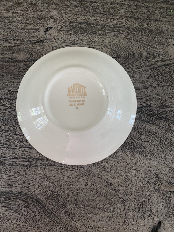 Bakerite Floral Fruits Basket Design Vintage 22 K Gold 12 small bowls ...