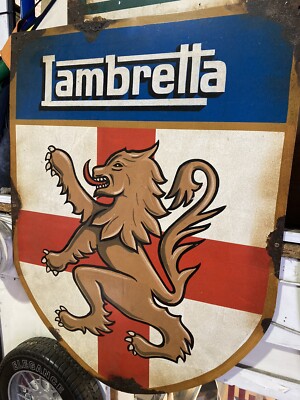 LAMBRETTA Large Hand Painted Metal Sign Ex Large 1 Of 1 Custom IN ...