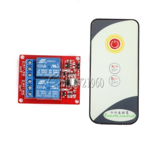 12V 2 Channel 2CH IR LED Relay Driver Module Infrared Remote Control ...