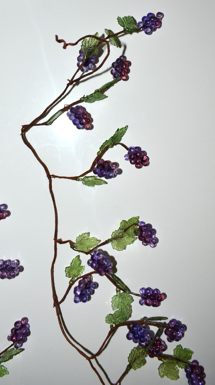 Vintage Acrylic Lucite Purple Grape Cluster Vine Leaves Long Garland ...