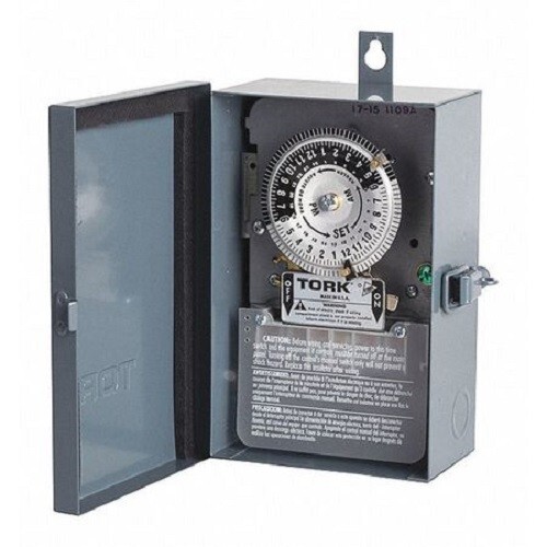Tork 1109A Multi-Voltage Time Switch 120/208-277V Indoor Metal Case 24 ...